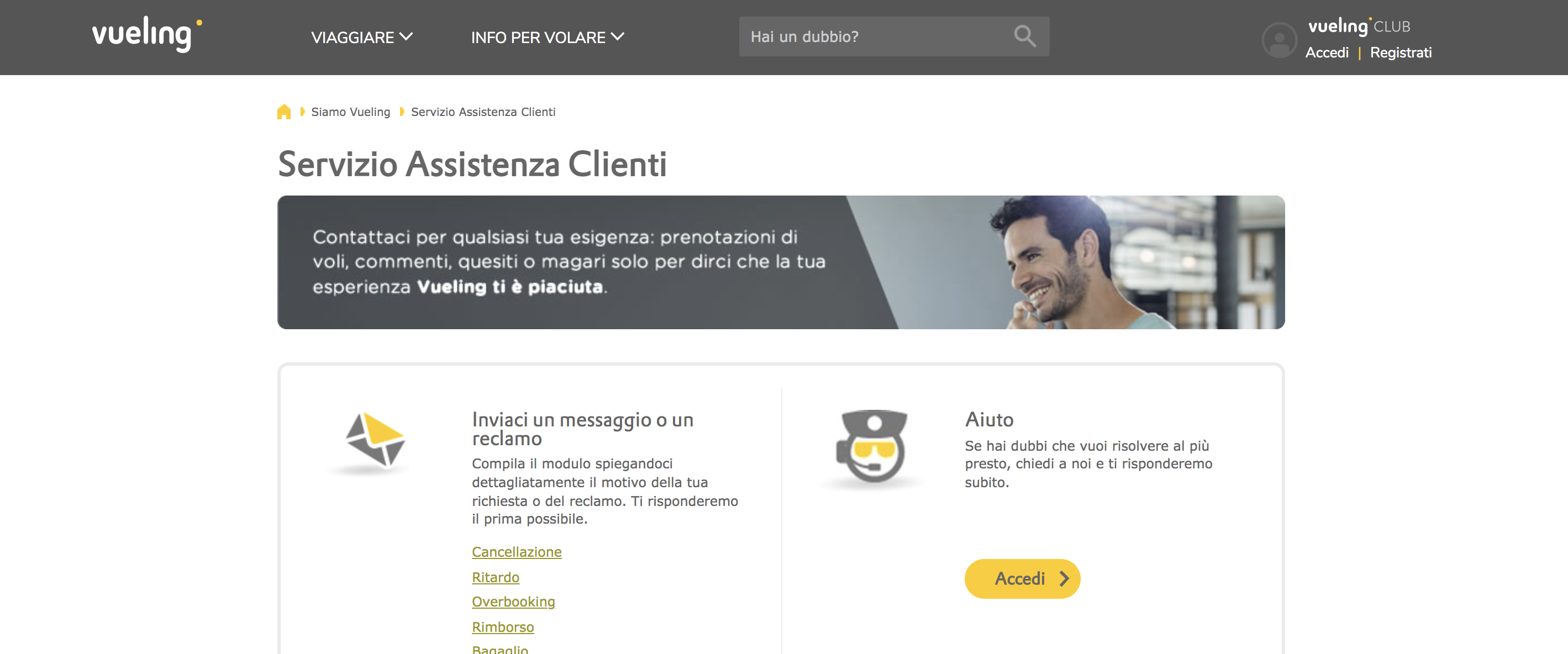 Servizio Assistenza Vueling.com